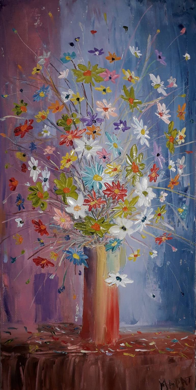 Bright, chamomile Painting by Marat Japarov | Saatchi Art