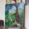 House on the hill Painting by Isaac Feldman | Saatchi Art