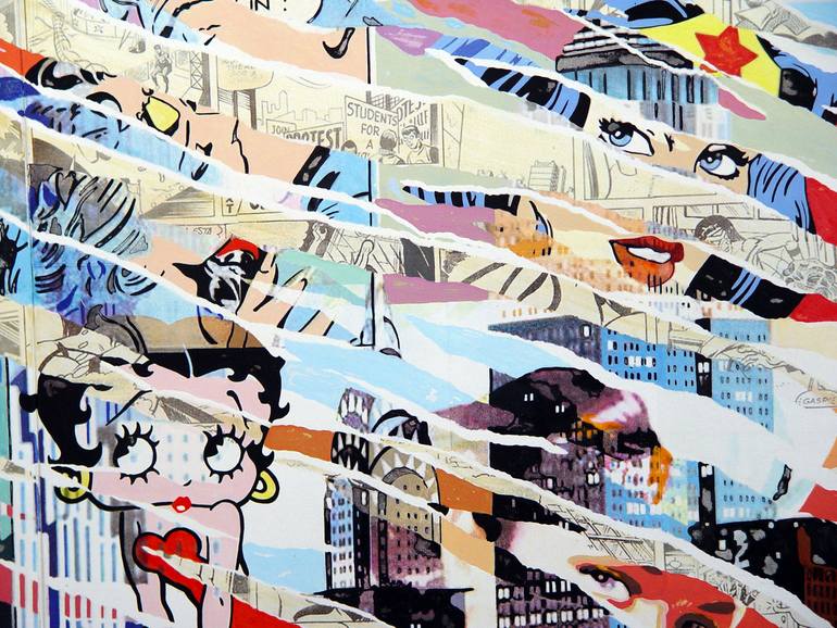 TORN POSTERS: WONDER CITY Painting by Trafic D'Art | Saatchi Art