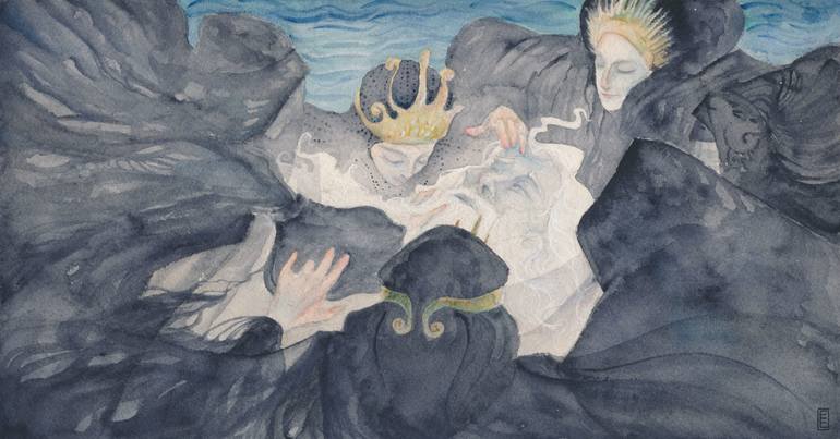 Queens of Mourning Painting by Elinore Edge | Saatchi Art