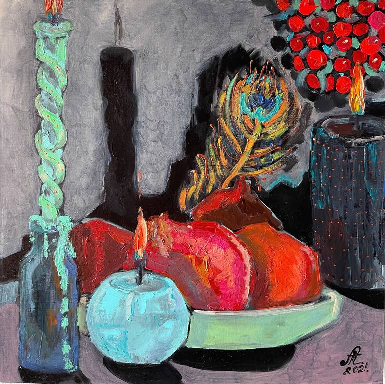 “warm still life - 2” / oil painting Painting by Angelika Aks | Saatchi Art
