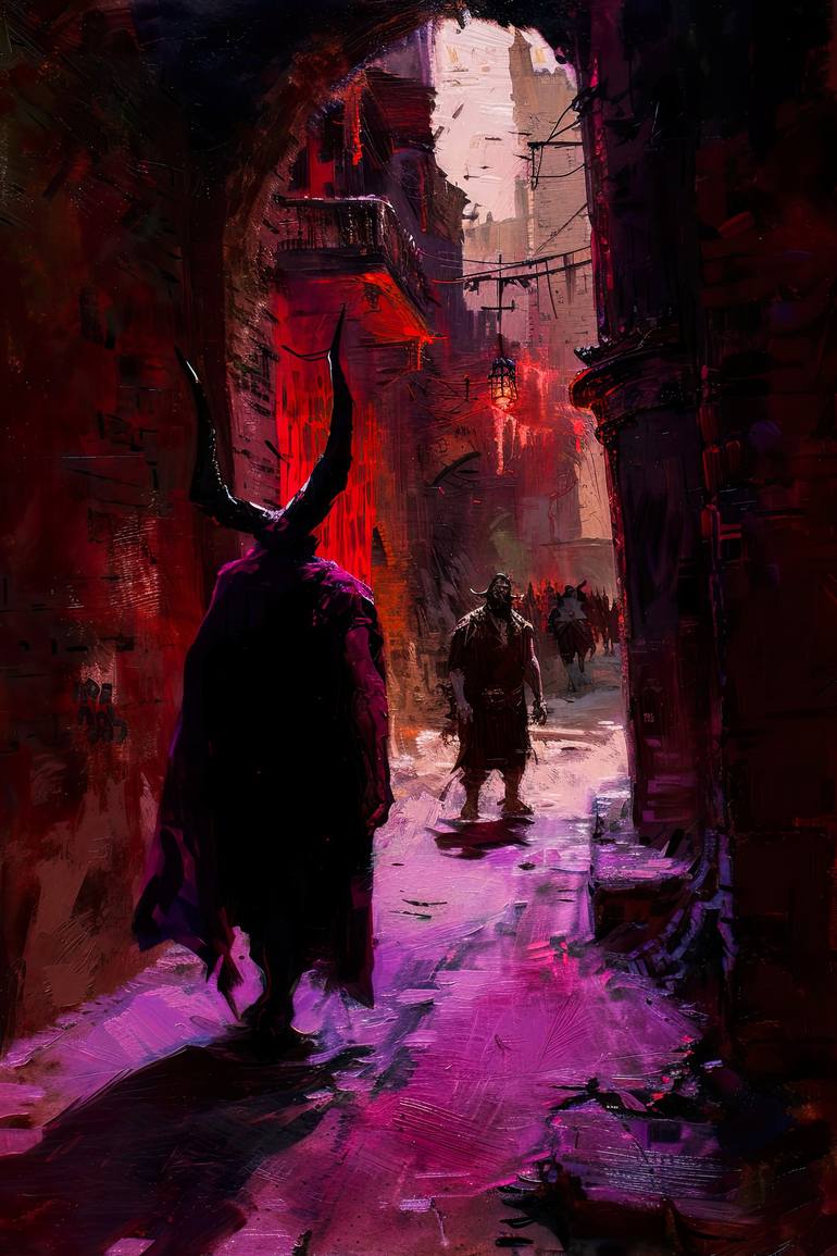 Midnight Devils Painting by Andrea Mazzocchetti | Saatchi Art