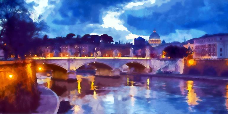 Rome and the Vatican City Painting by Andrea Mazzocchetti | Saatchi Art