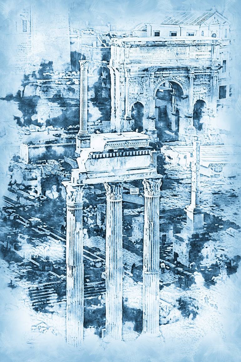 Rome Imperial Fora Drawing by Andrea Mazzocchetti | Saatchi Art
