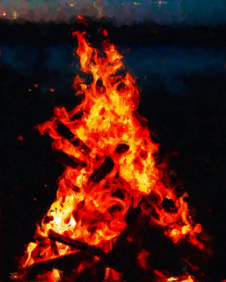 Dancing Flames Painting by Andrea Mazzocchetti | Saatchi Art