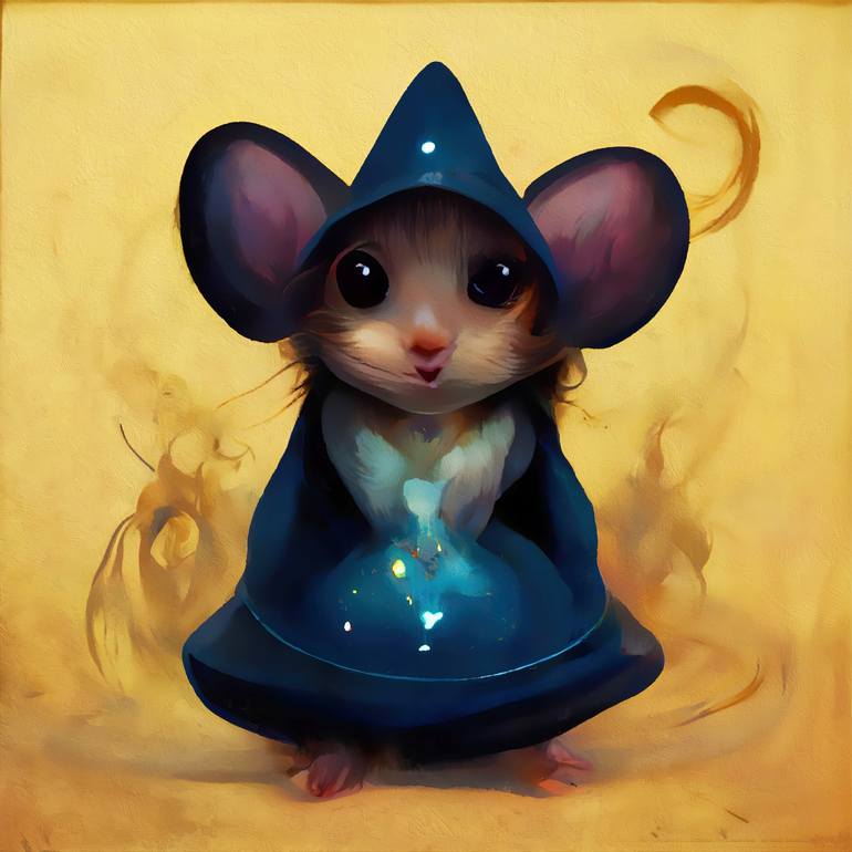 The Wizard Mouse Painting by Andrea Mazzocchetti | Saatchi Art