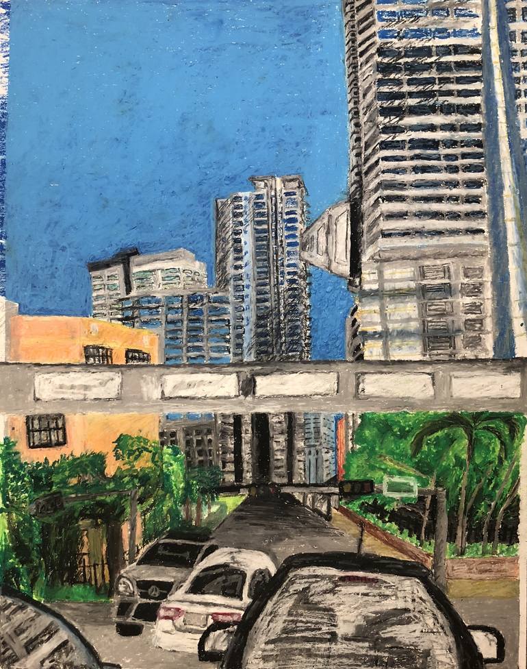Brickell Drawing by Jamal Glasper | Saatchi Art
