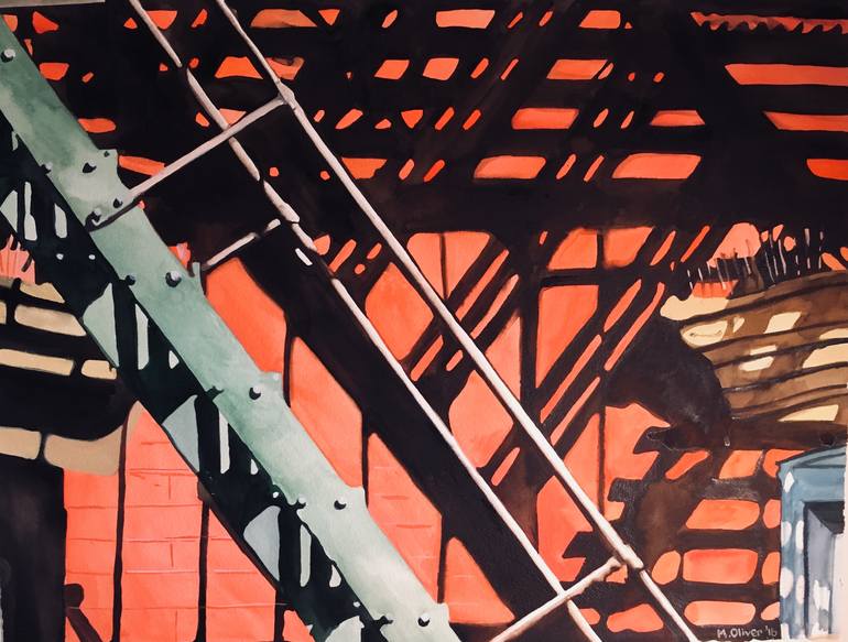 TriBeCa Fire Escape Painting by Mark Oliver | Saatchi Art