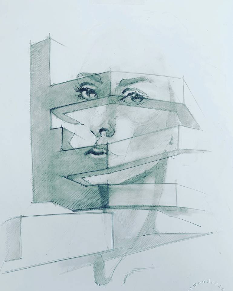 portrait of an architecture 3 Drawing by Andrea Sanguineti | Saatchi Art