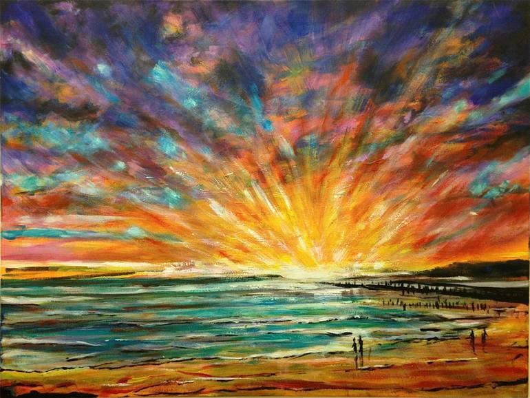 Beach Life Painting by TONY STOCKMAN | Saatchi Art