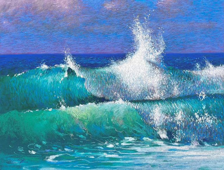 Sounds of the Sea. Wave Drawing by Andrii Kovalyk | Saatchi Art