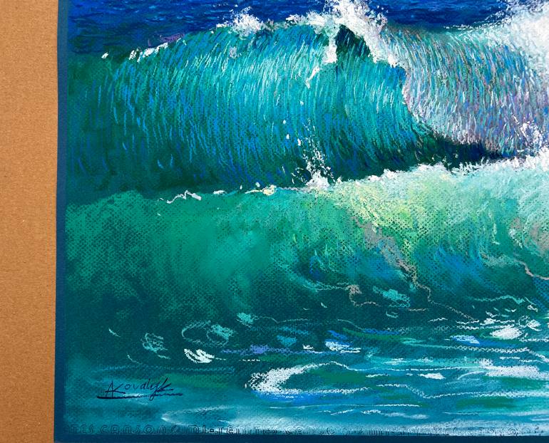 Sounds of the Sea. Wave Drawing by Andrii Kovalyk | Saatchi Art