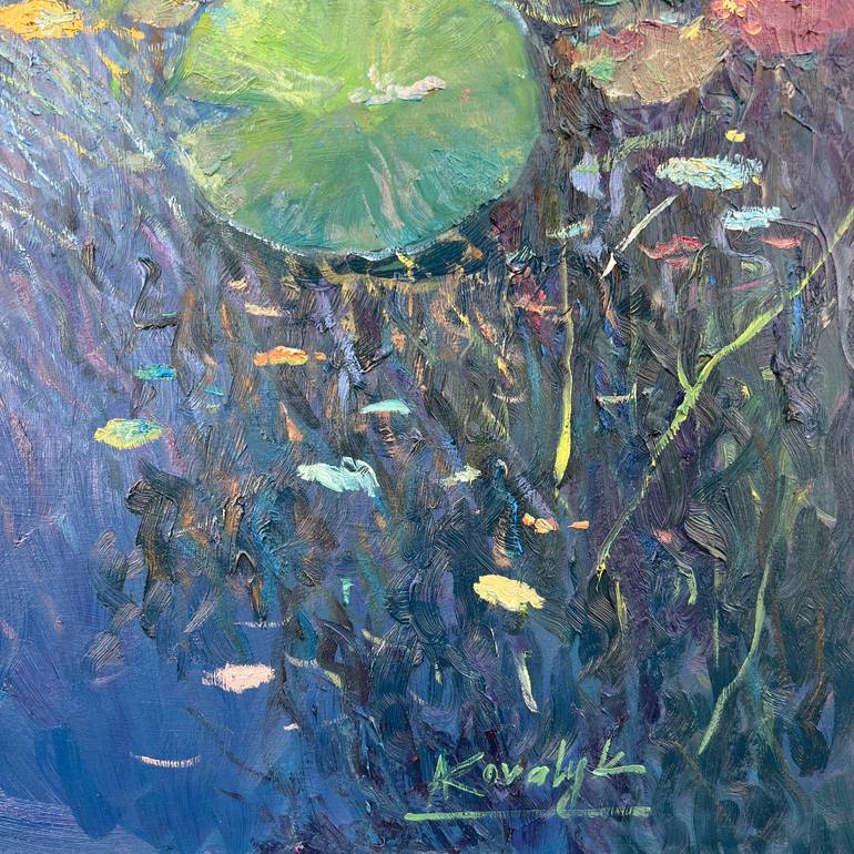 Song of Water Lilies Painting by Andrii Kovalyk | Saatchi Art