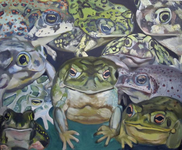 Toadally Toads Painting by Lisa Goldfarb | Saatchi Art