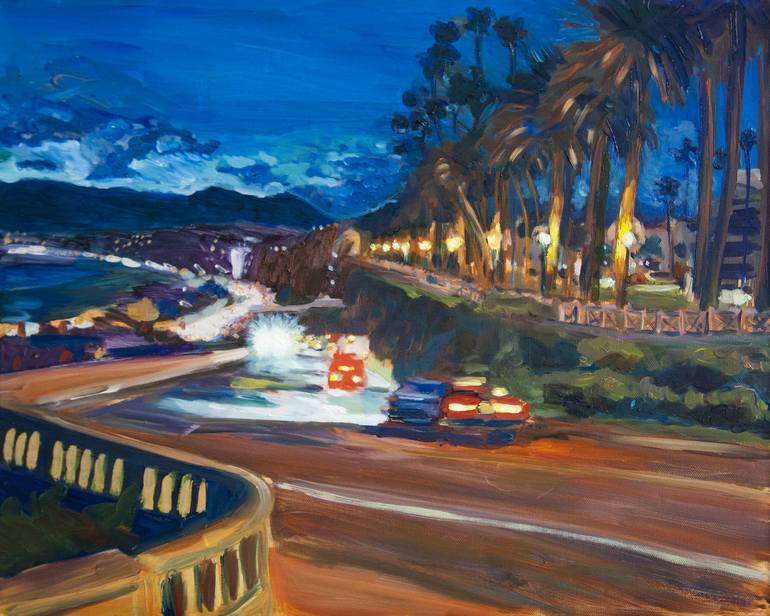California Incline Night Painting by Lisa Goldfarb | Saatchi Art