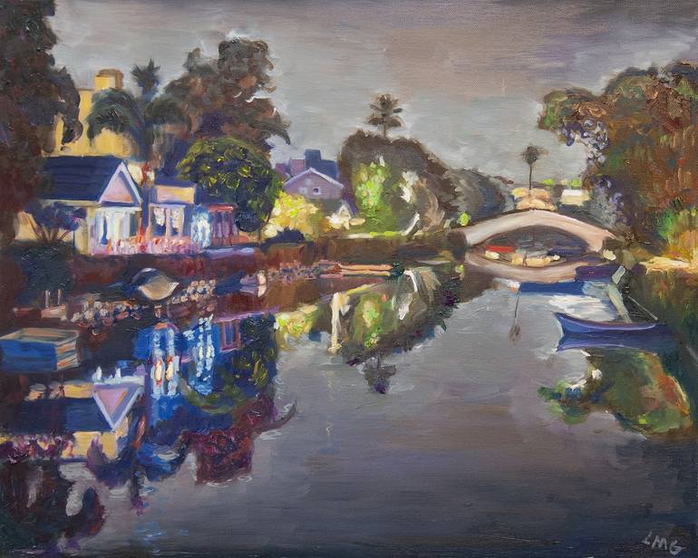 Venice Canal Greys Painting by Lisa Goldfarb | Saatchi Art