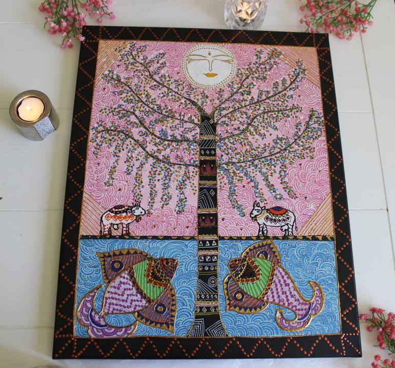 Madhubani- Hidden Secrets (Handmade) Painting by Nidhi Jha | Saatchi Art