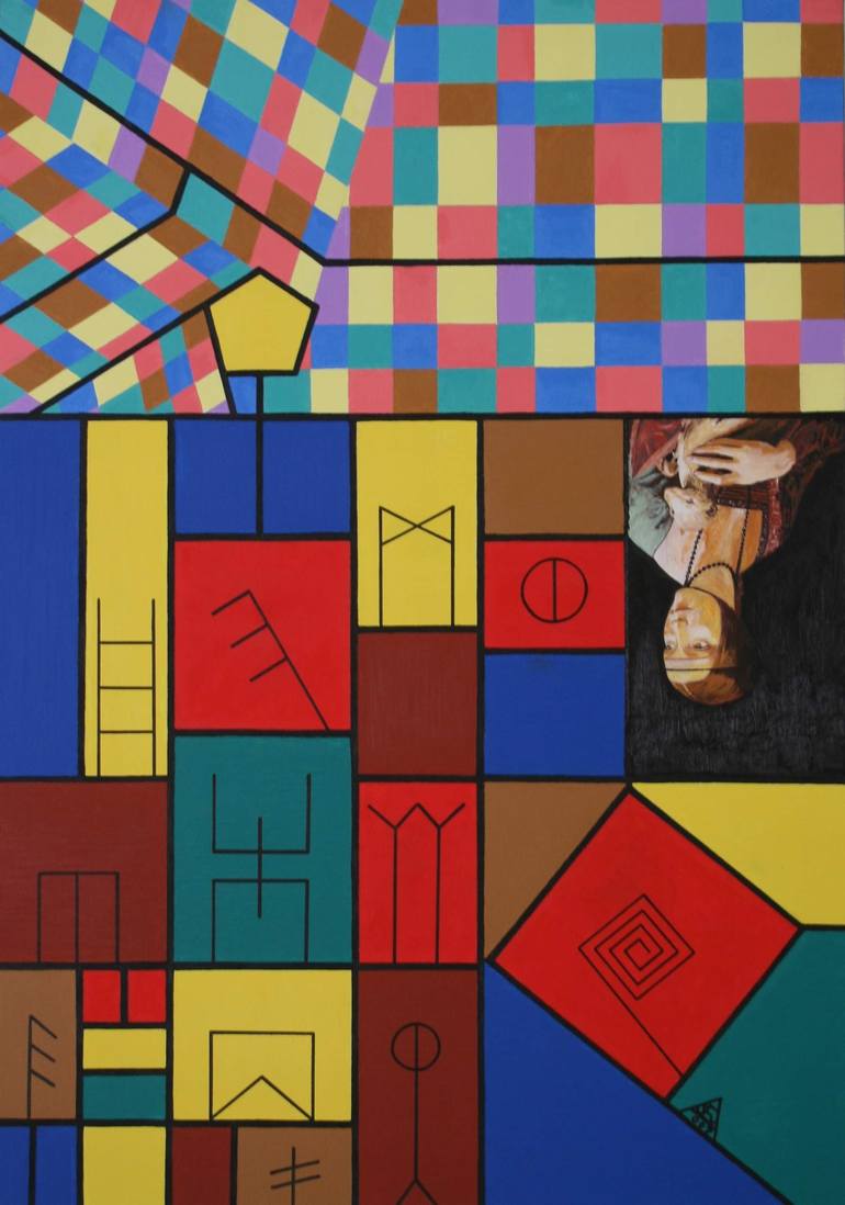 Text and Time 60(The Alchemical New York) Painting by Constantin ...