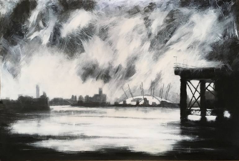 Thames at Greenwich III Painting by David Weekes | Saatchi Art