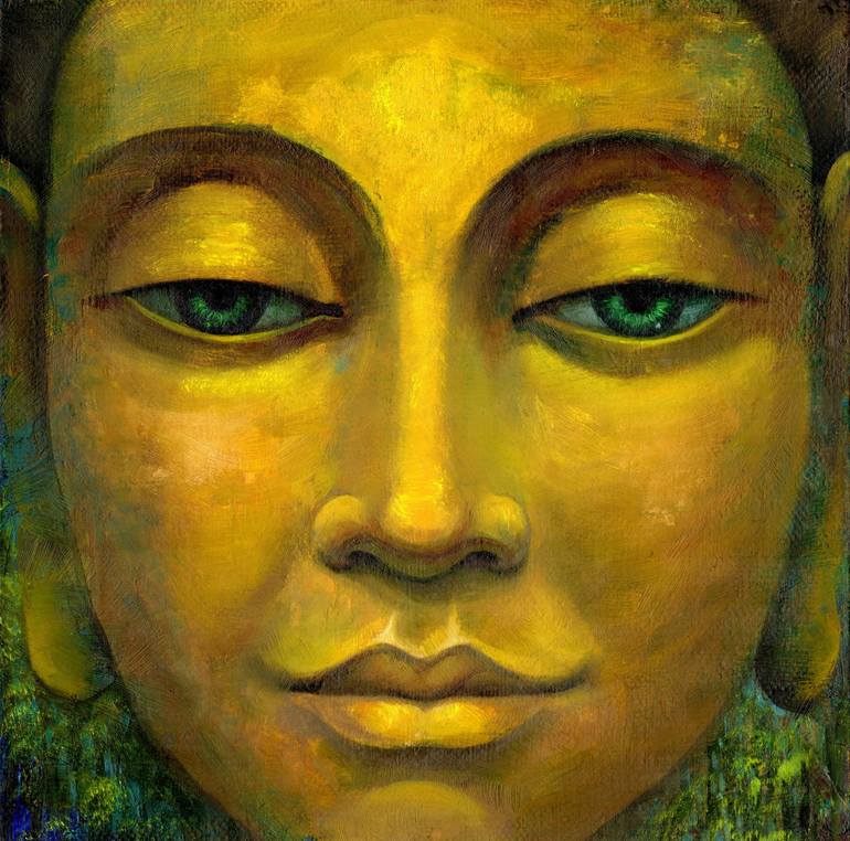 Golden Buddha Painting by Elena Kochetkova | Saatchi Art