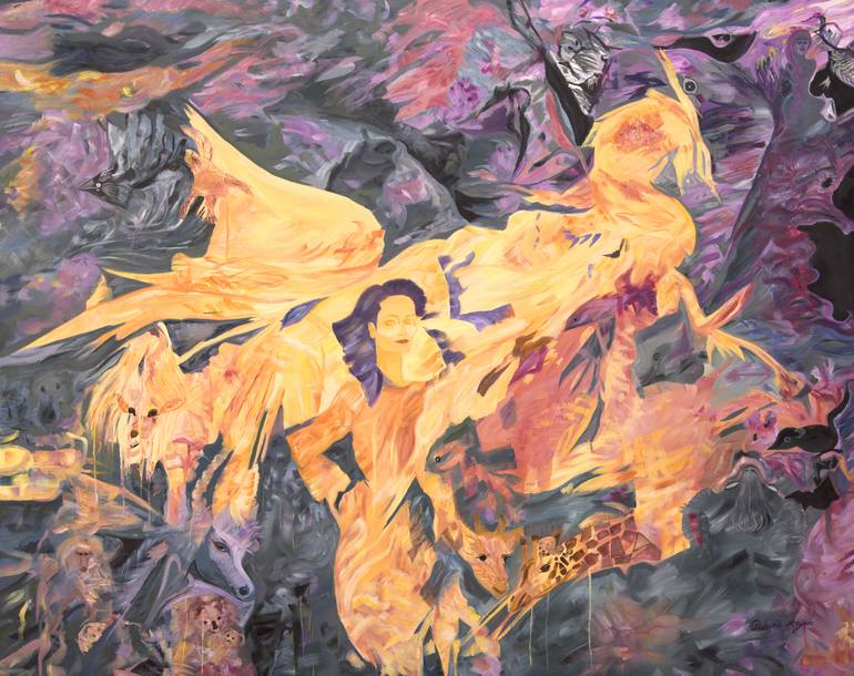 Hidden Portraits (Tanami Desert) Painting by Rubina Anjum | Saatchi Art