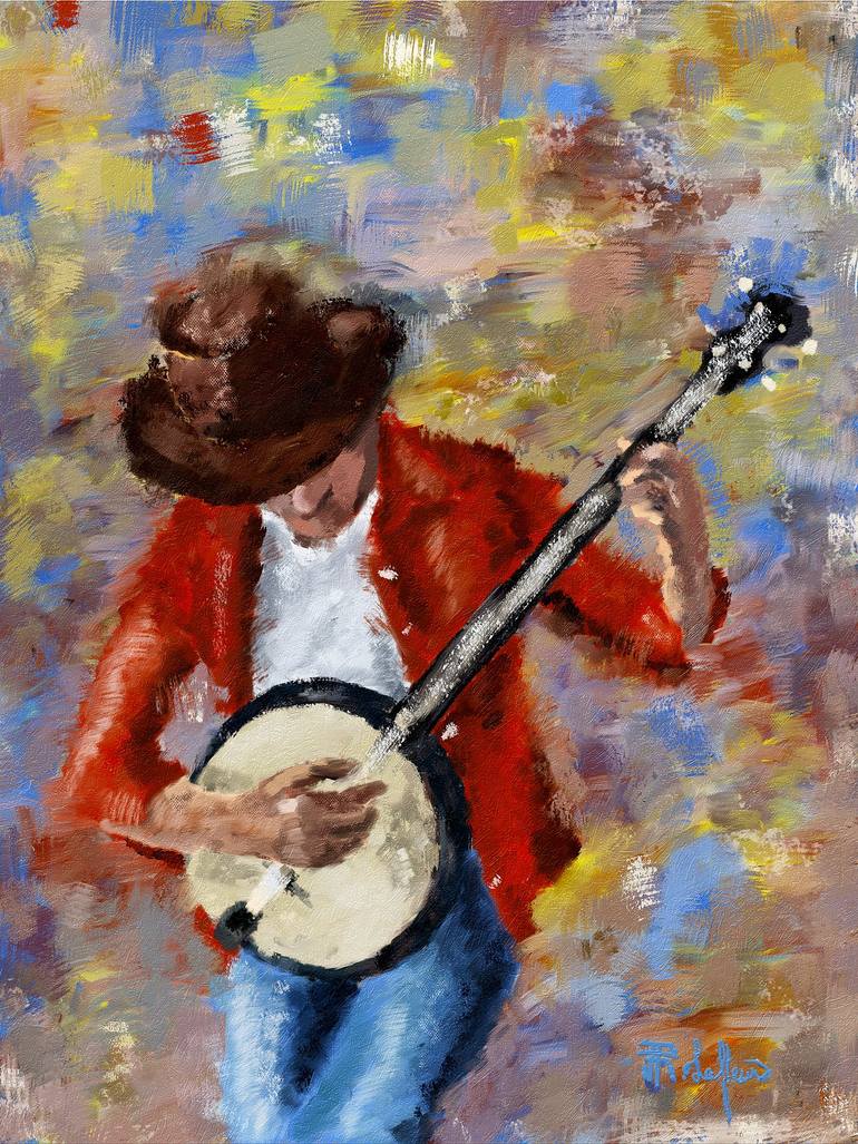 Banjo Player Painting by Ronel Lafleur | Saatchi Art