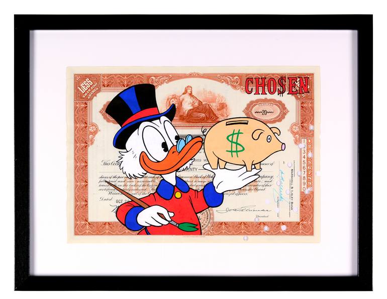 Uncle Scrooge Piggy Bank Drawing by Chosen Art | Saatchi Art