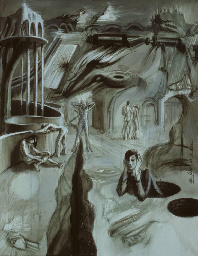 Purgatory 0 Drawing by Emilio Sujar | Saatchi Art