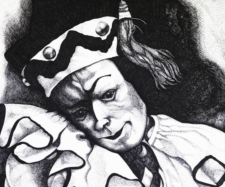 Pierrot the clown Drawing by Jacob Taghioff | Saatchi Art