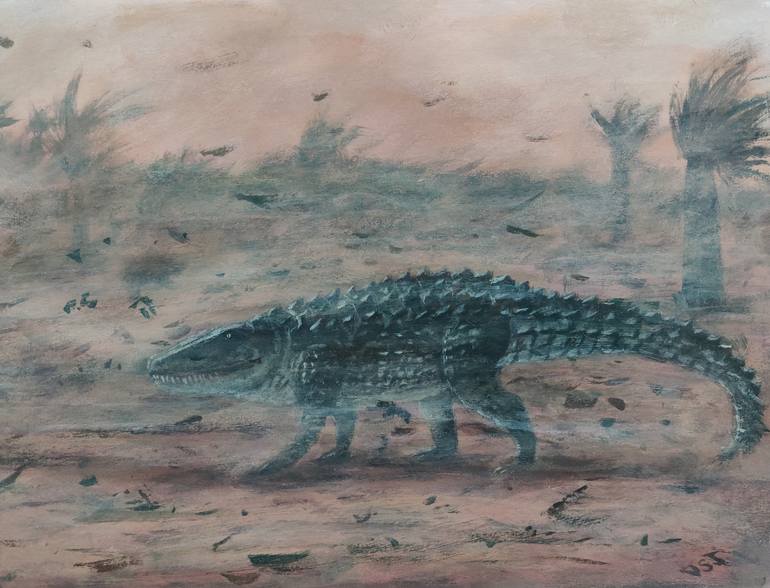 Postosuchus Prehistoric art Painting by Vijay Jampana | Saatchi Art