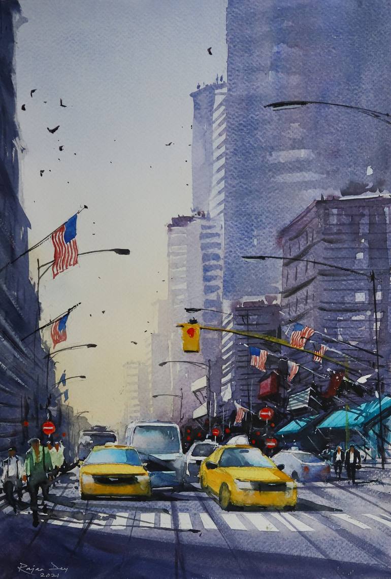 New York_2022_01 Painting by Rajan Dey | Saatchi Art