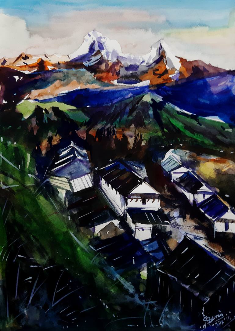 Lap of Nature Painting by Shuvankar Bera | Saatchi Art