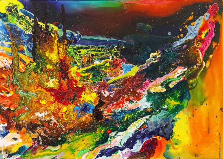 Queen of the Mermaids Seeks Auroral Explosion Painting by Dave Cavanagh ...