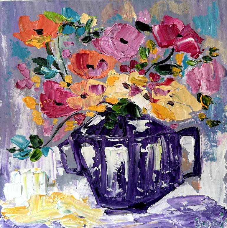 Pastel Flowers still life Painting by Oksana Fedorova | Saatchi Art