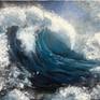Raging sea painting Painting by Denis Kharchenko | Saatchi Art