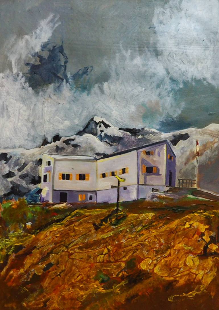 Cabane des Audannes Painting by Hanna Roth | Saatchi Art