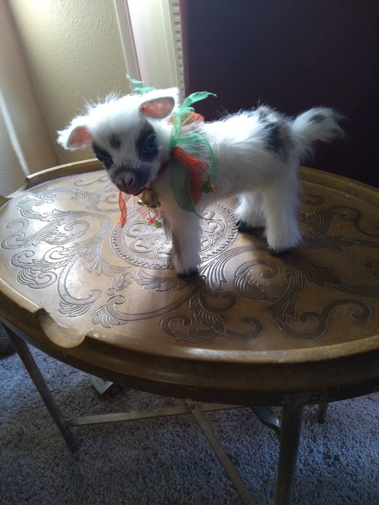 Little Goat Baby ooak Sculpture by Zinda Hogue | Saatchi Art