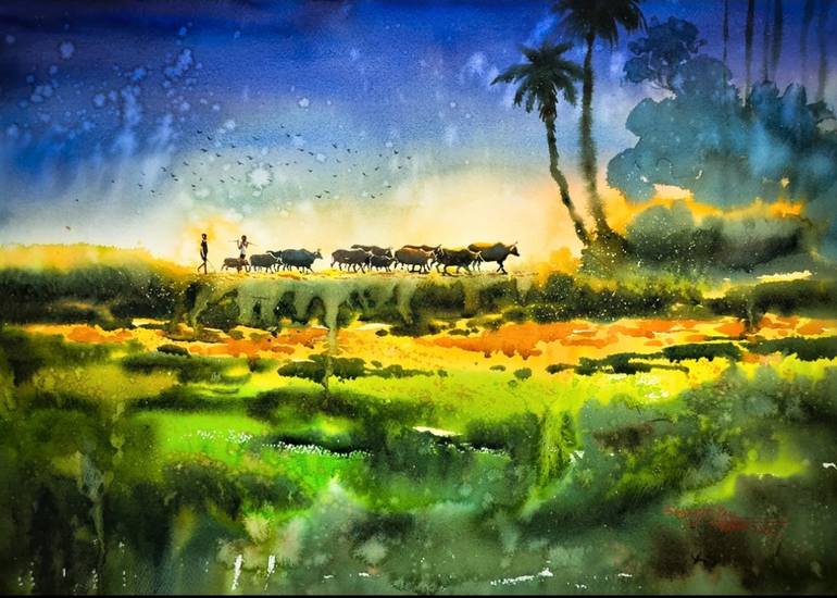 Returning home X Painting by Subhajit Paul | Saatchi Art