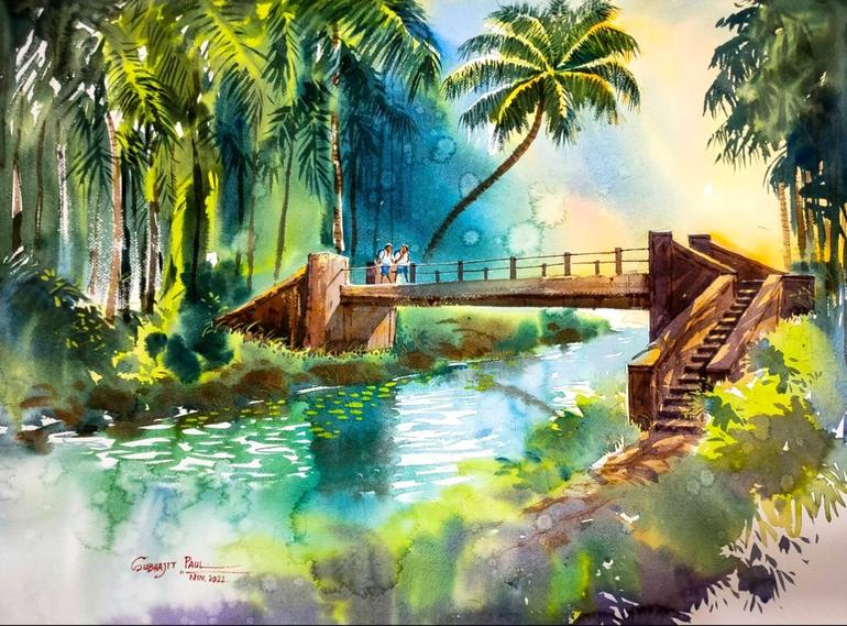 Morning glory IV Painting by Subhajit Paul | Saatchi Art