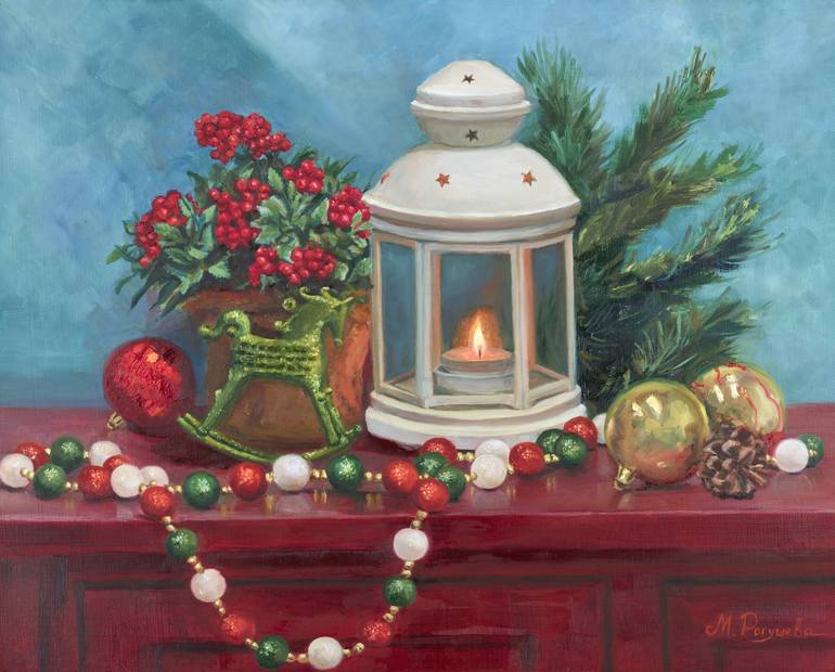 Christmas mood, christmas still life Painting by Marina Rogusheva ...