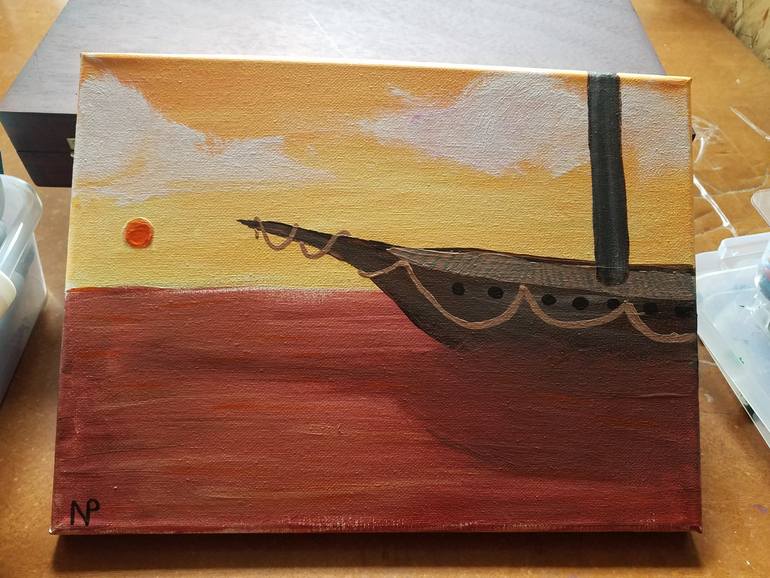 An Evening at Sea Painting by Natasha Pham | Saatchi Art