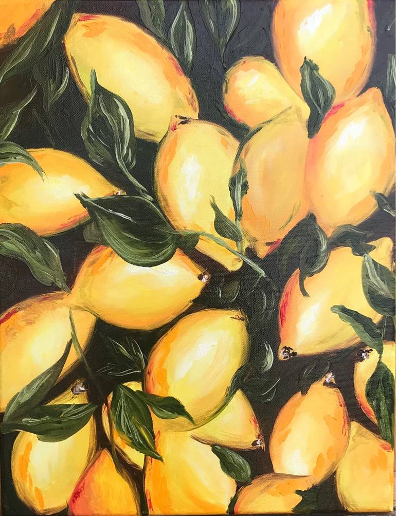 Lemons Painting by Mariya Lopyreva | Saatchi Art