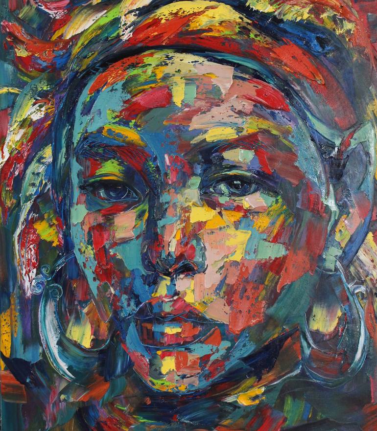 Portrait of H'mong girl Painting by Nguyen Van Manh | Saatchi Art