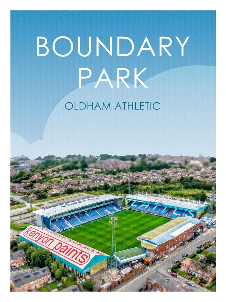 Oldham Athletic - Boundary Park Retro Painting by David Marston ...