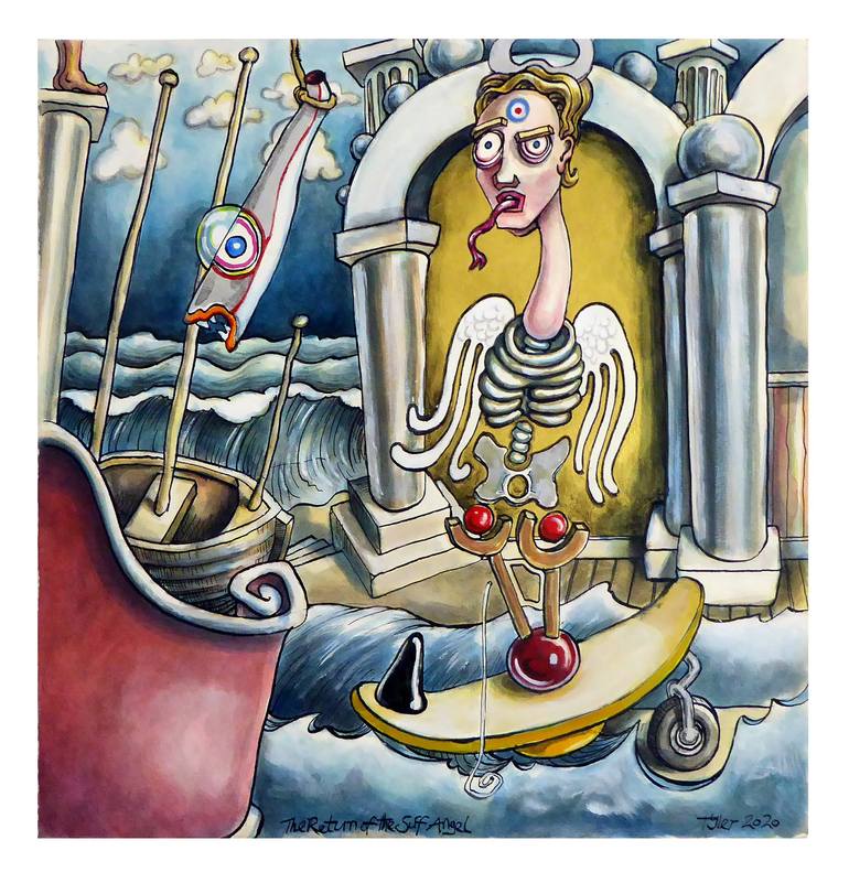 return of the surf angel Painting by Andrew Tyler | Saatchi Art