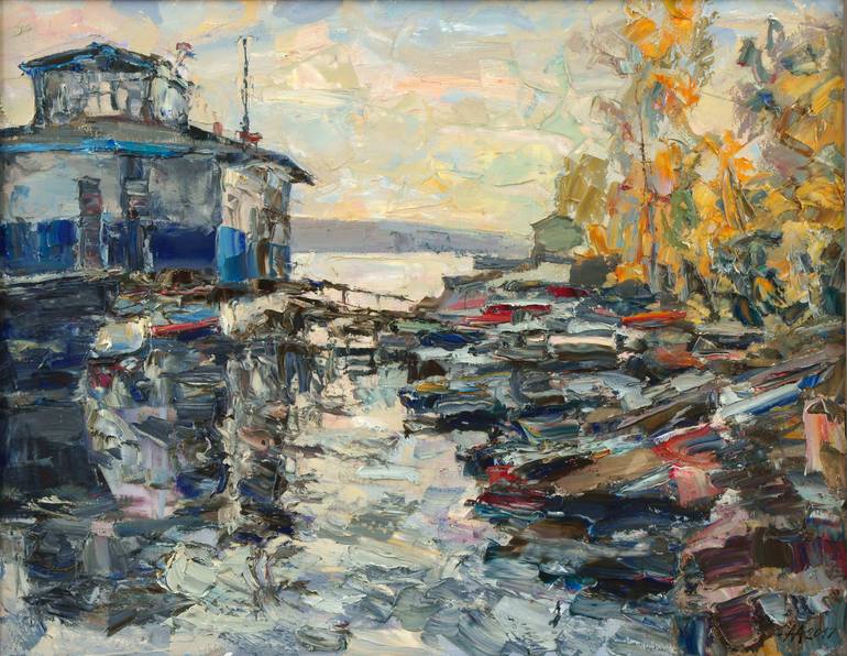 Débarcadère Painting by Aleksandre Alexandrov | Saatchi Art