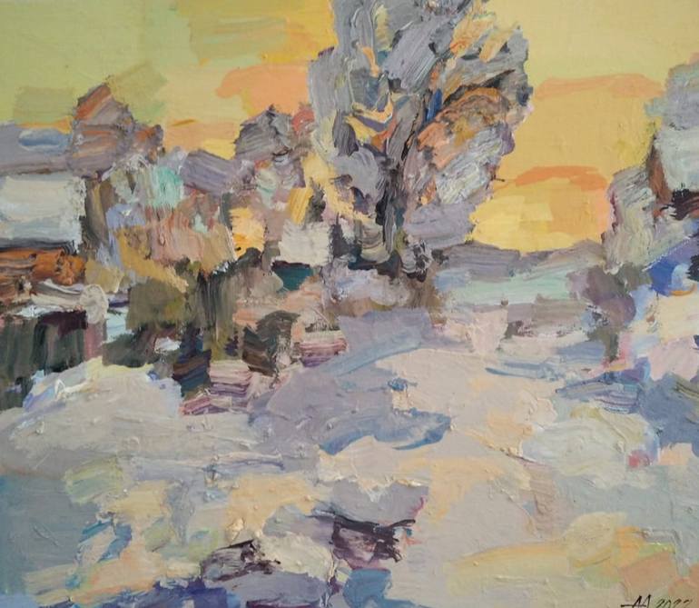 Gold January Painting by Aleksandre Alexandrov | Saatchi Art