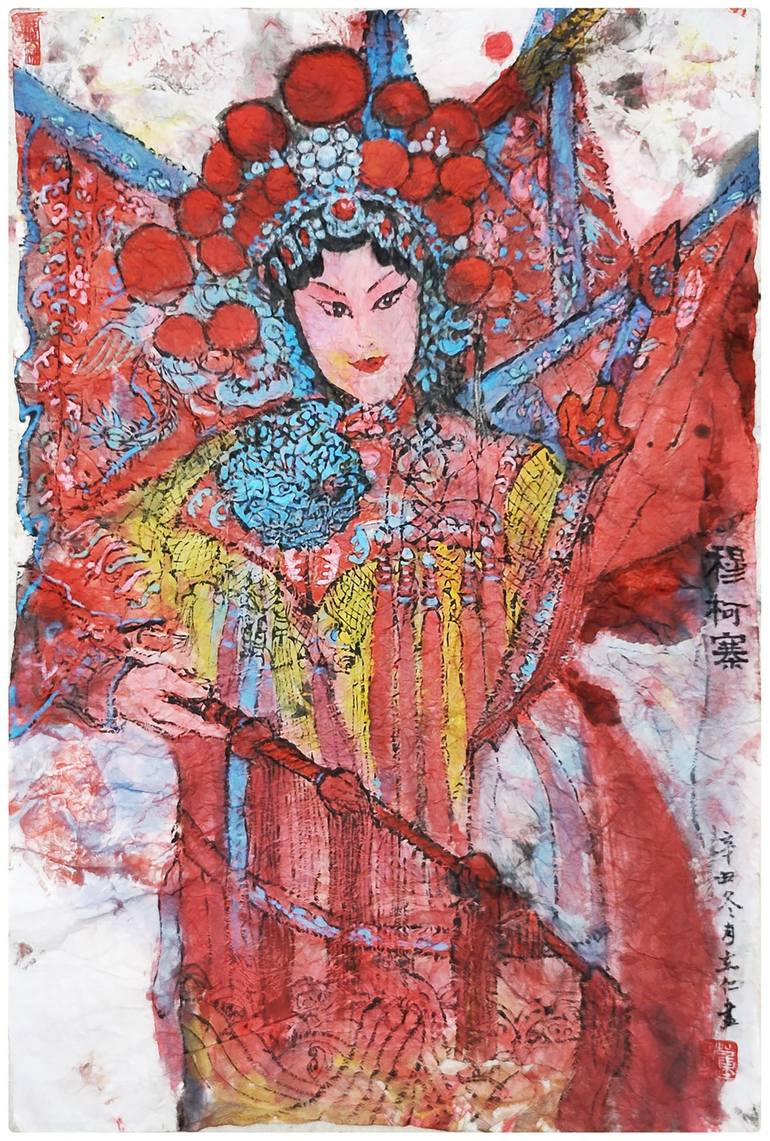 Peking Opera series-MuKe Village Painting by Qing Dong | Saatchi Art