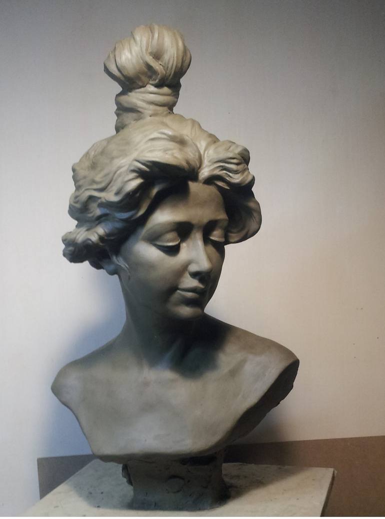 Female Bust Modeling in clay Sculpture by Taras Stelmakh | Saatchi Art