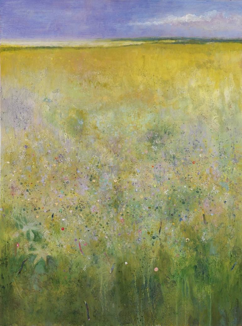 Sunlit Field II Painting by Lois Gold | Saatchi Art